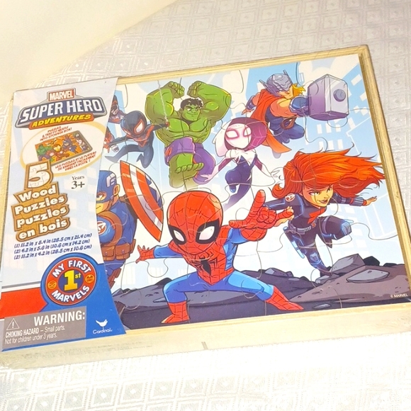 Marvel | Toys | Marvel Super Hero 5 Wooden Puzzles | Poshmark